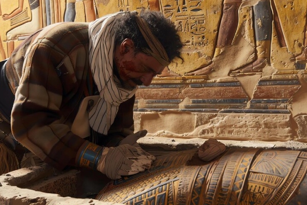 ¿Marge Simpson? El extraño dibujo hallado en un sarcófago egipcio